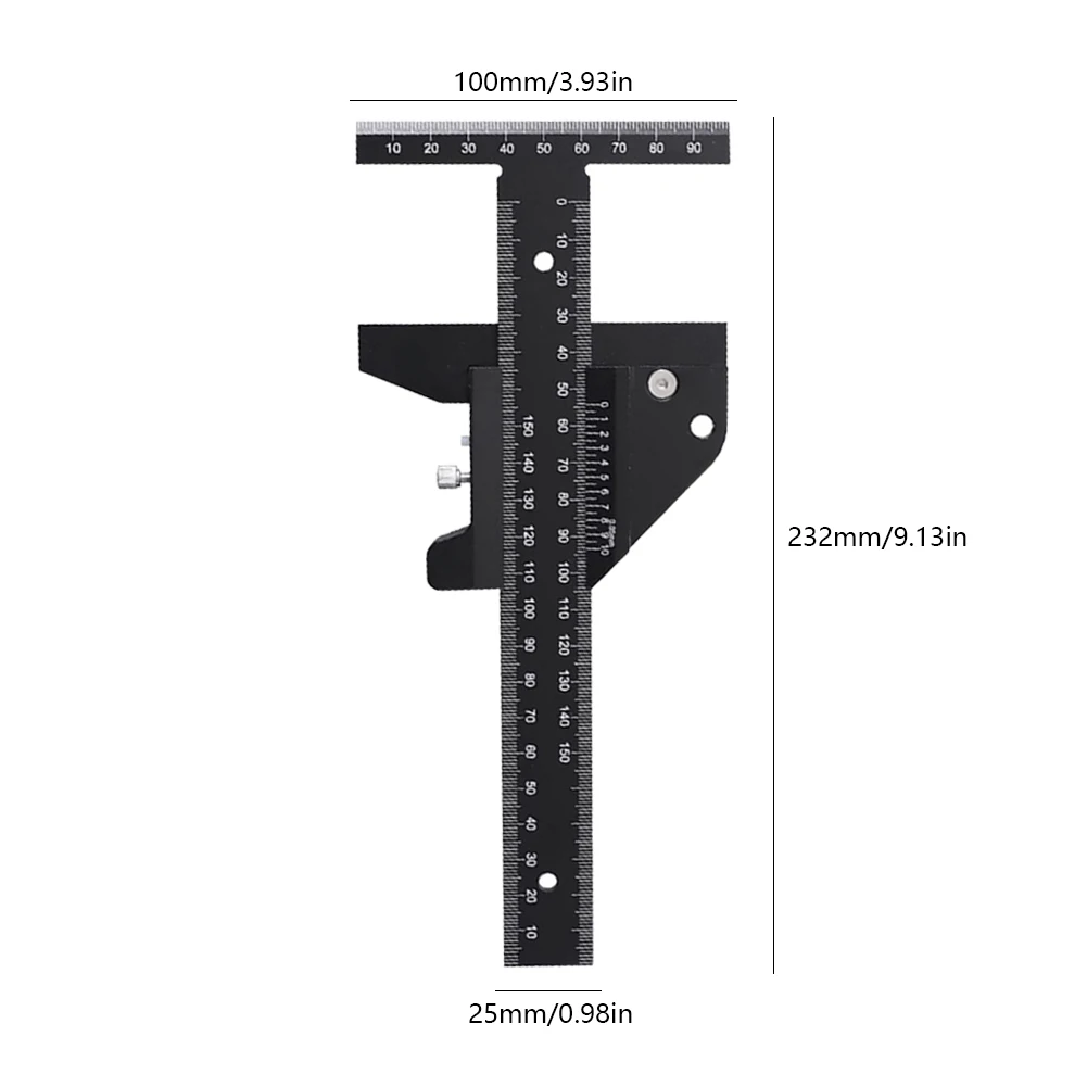 T Square Ruler Woodworking 2 In 1 Drilling Positioning Scoring Ruler ...