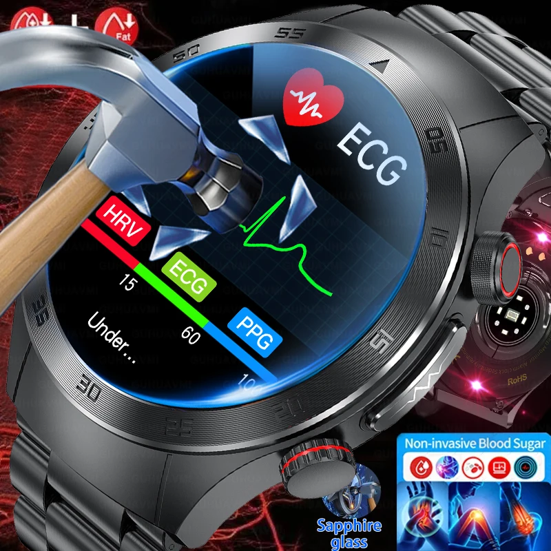 2024New-ECG-PPG-Bluetooth-Call-Smartwatch-Sapphire-Glass-Blood-Glucose ...