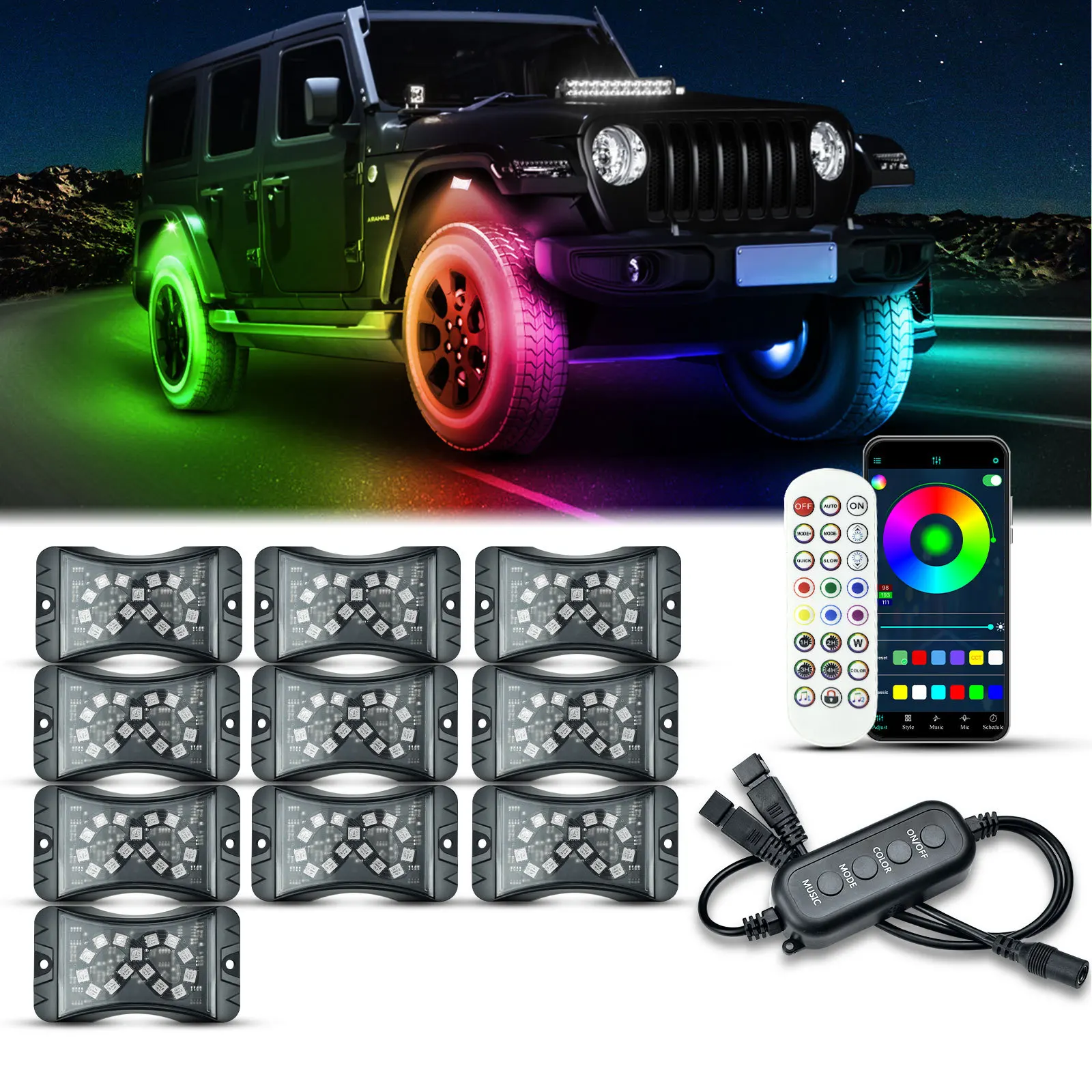 4-6-8-10-12-16-Car-Chassis-Atmosphere-Light-Music-Rhythm-Illusion-LED ...