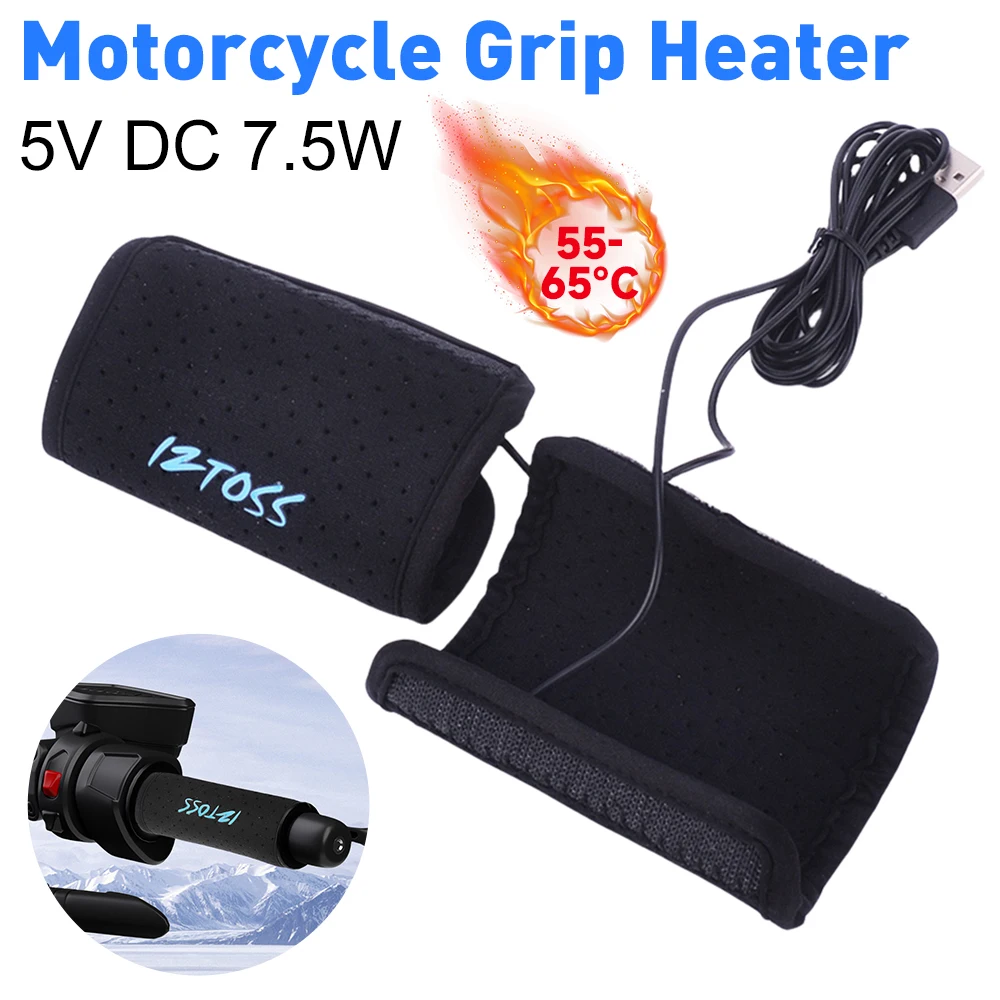 Motorcycle USB Heated Grips Handlebars Removable Motorcycle Handle Bar ...