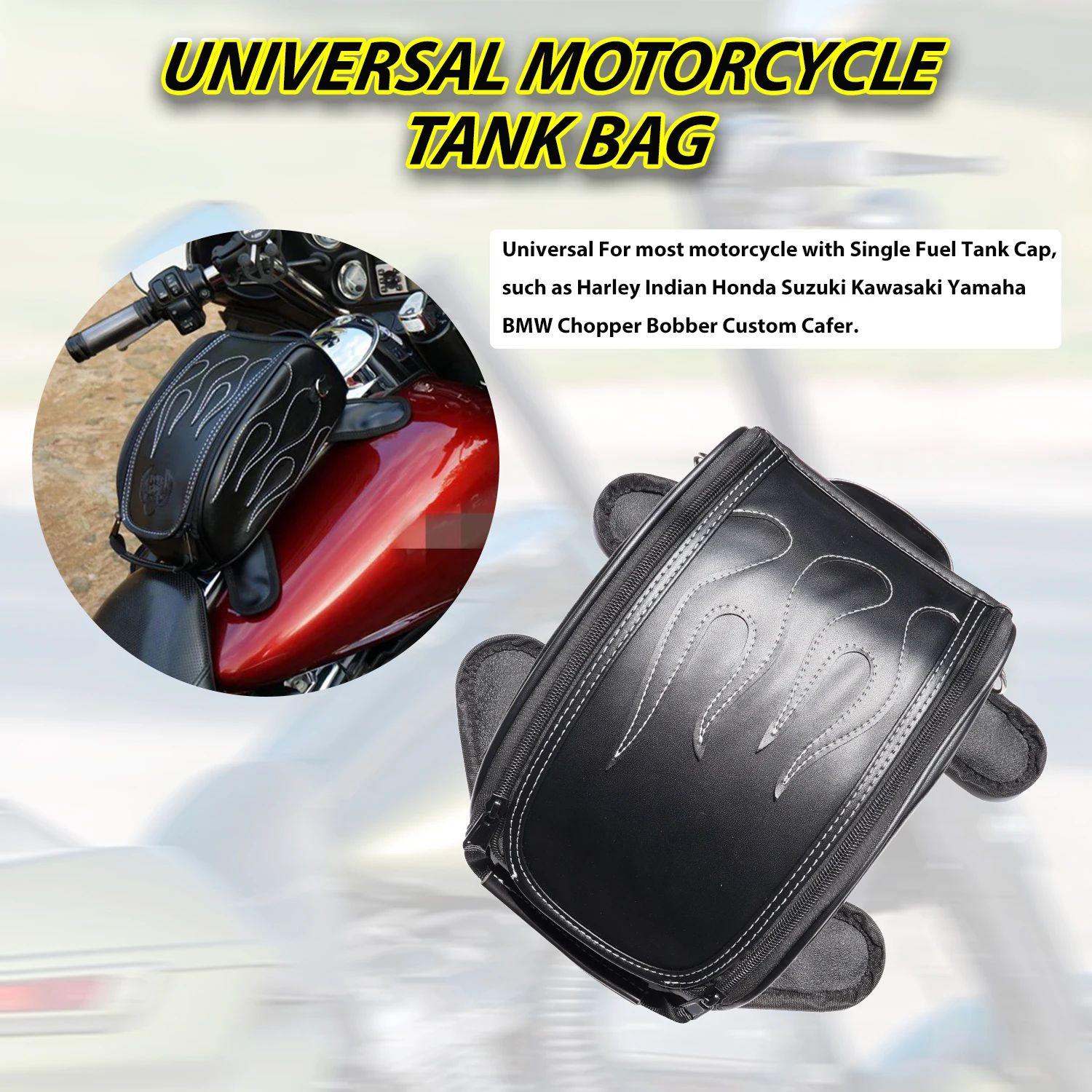 Universal Motorcycle Tank Bag Waterproof with Strongest Magnetic Tank ...