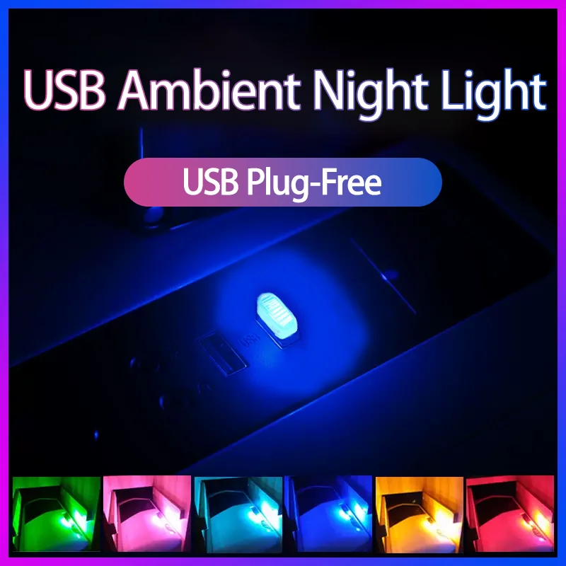 Mini-luz-LED-ambiental-USB-para-Interior-de-coche-luz-decorativa-de-ne ...