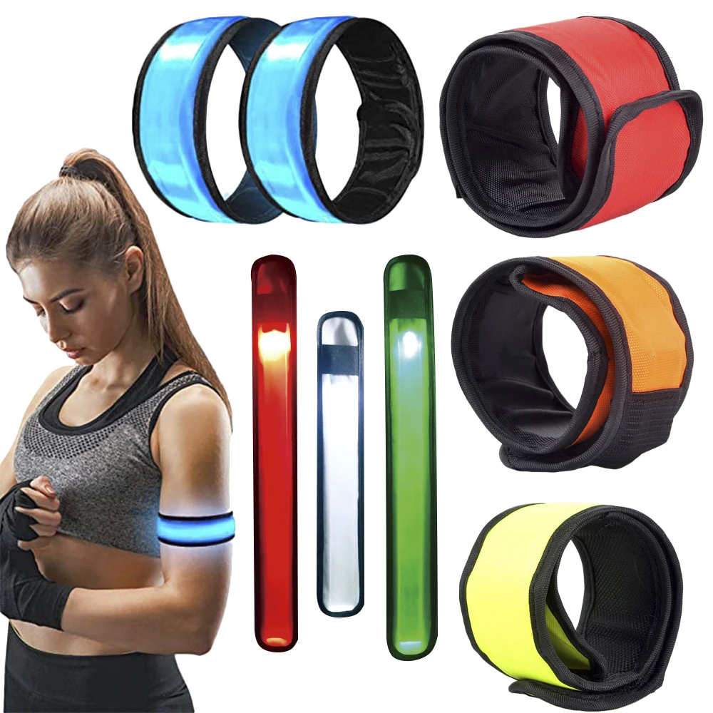 LED-Sports-Slap-Wrist-Strap-8-Colors-Flash-Bracelet-Running-Armband ...