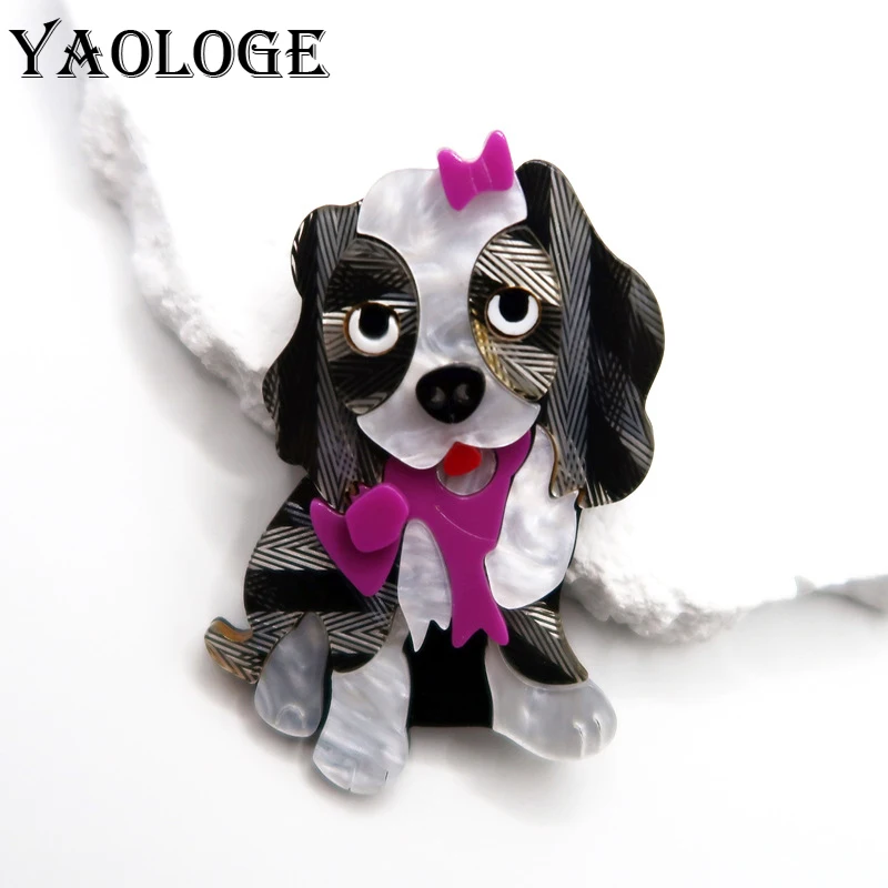 YAOLOGE-2024-New-Creative-Color-Collision-Splicing-Cute-Puppy-Acrylic ...