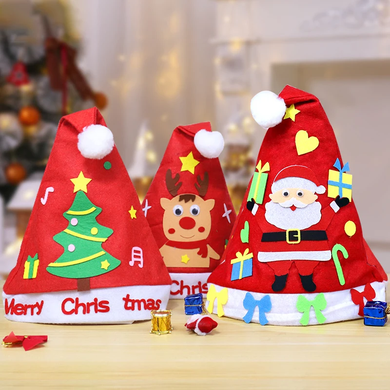 1Pcs-Kid-Creative-DIY-Handmade-Christmas-Hat-Craft-Kit-Cartoon ...