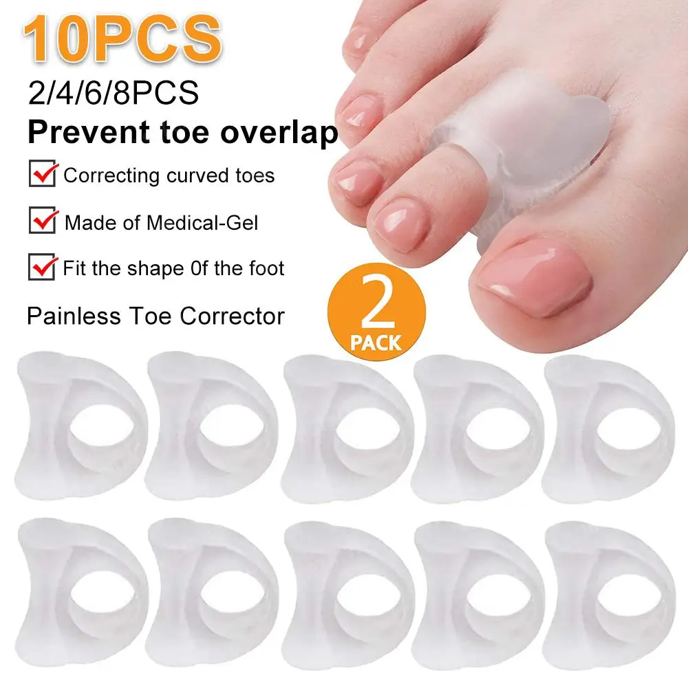 2-4-6-8-10PCS-Silicone-Toes-Separator-Bunion-Bone-Ectropion-Adjuster ...