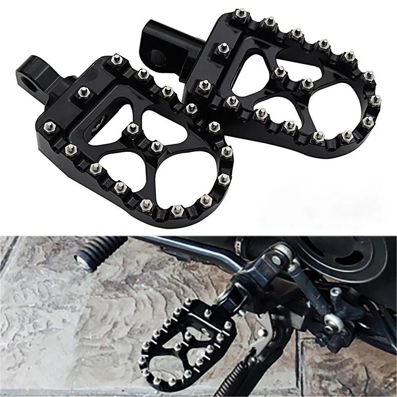 Motorcycle CNC Wide Fat Footpegs 360° Roating Foot Pegs For Harley 883 ...