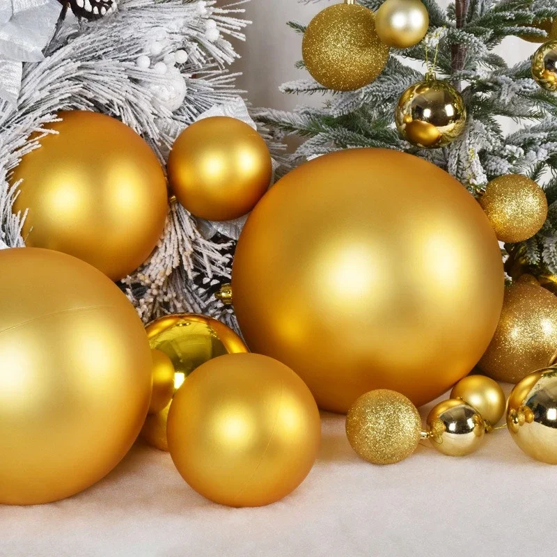 6-15CM Gold Christmas Ball Ornaments Large Matte Christmas Tree Party ...