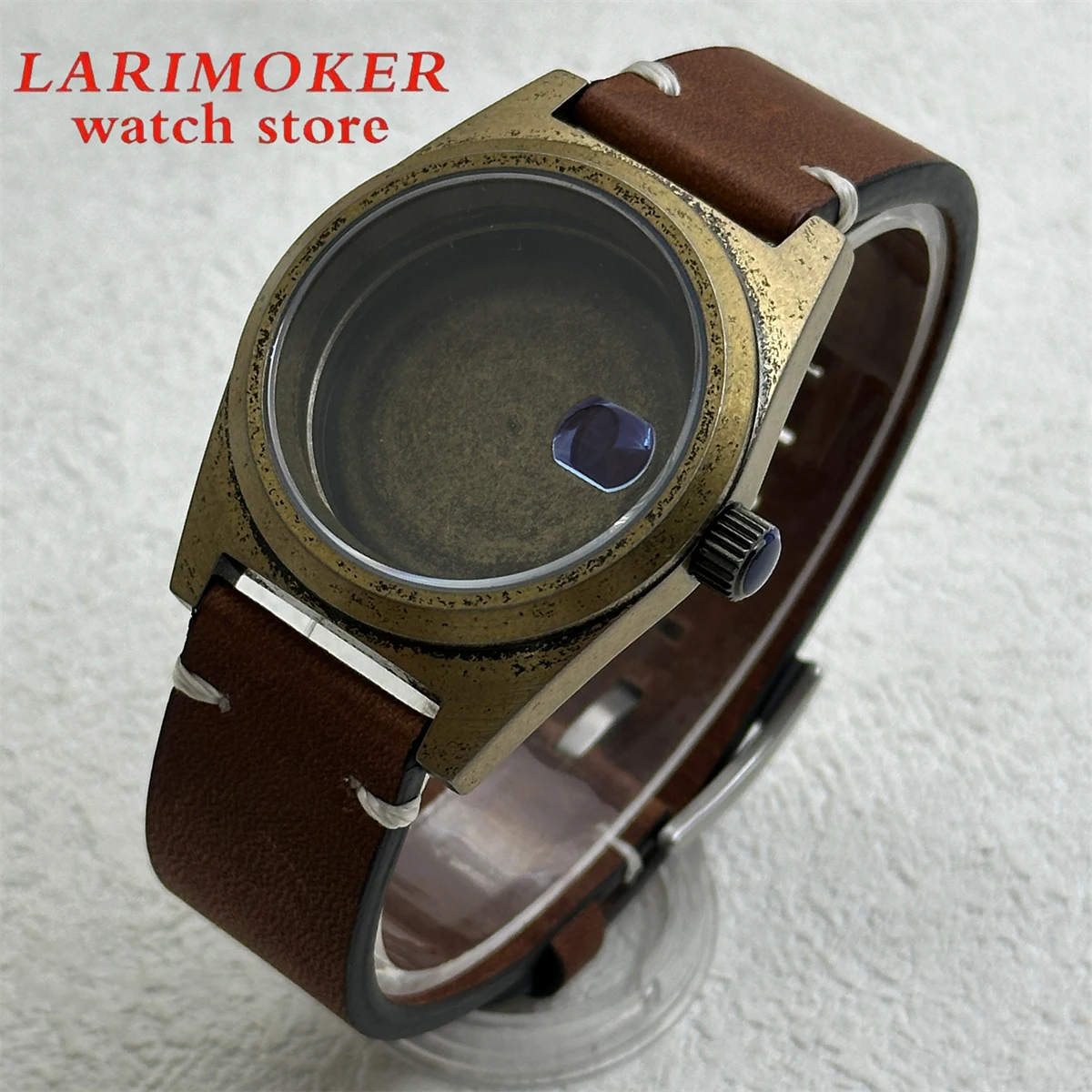 BLIGER Bronze Gold coated 38mm AR Blue magnifying glass sapphire case ...