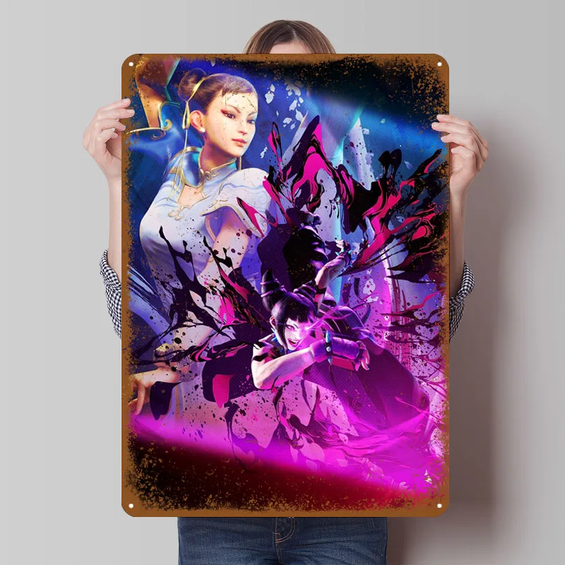 Juri Vs. Chun-Li Sign Video Game Poster Decorations for Home Decor ...