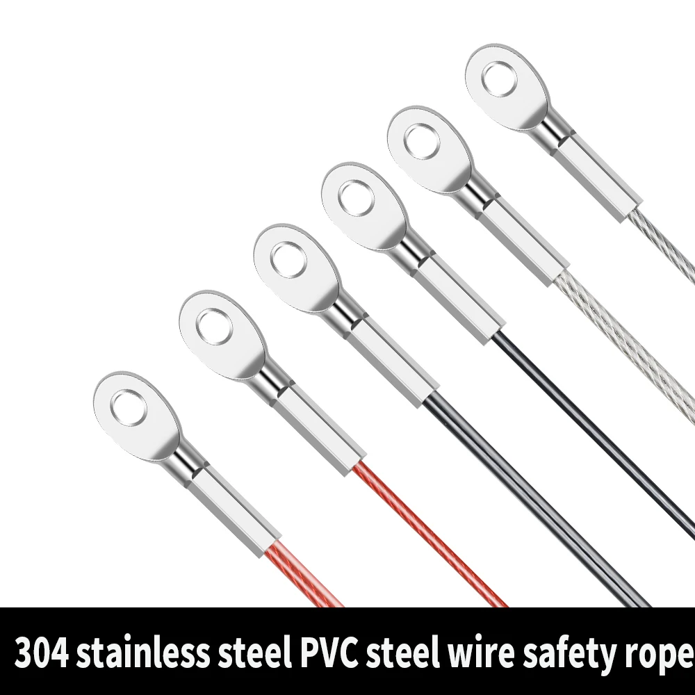 2-3mm stainless steel wire safety rope, PVC coated rope, M4/M5/M6 ...