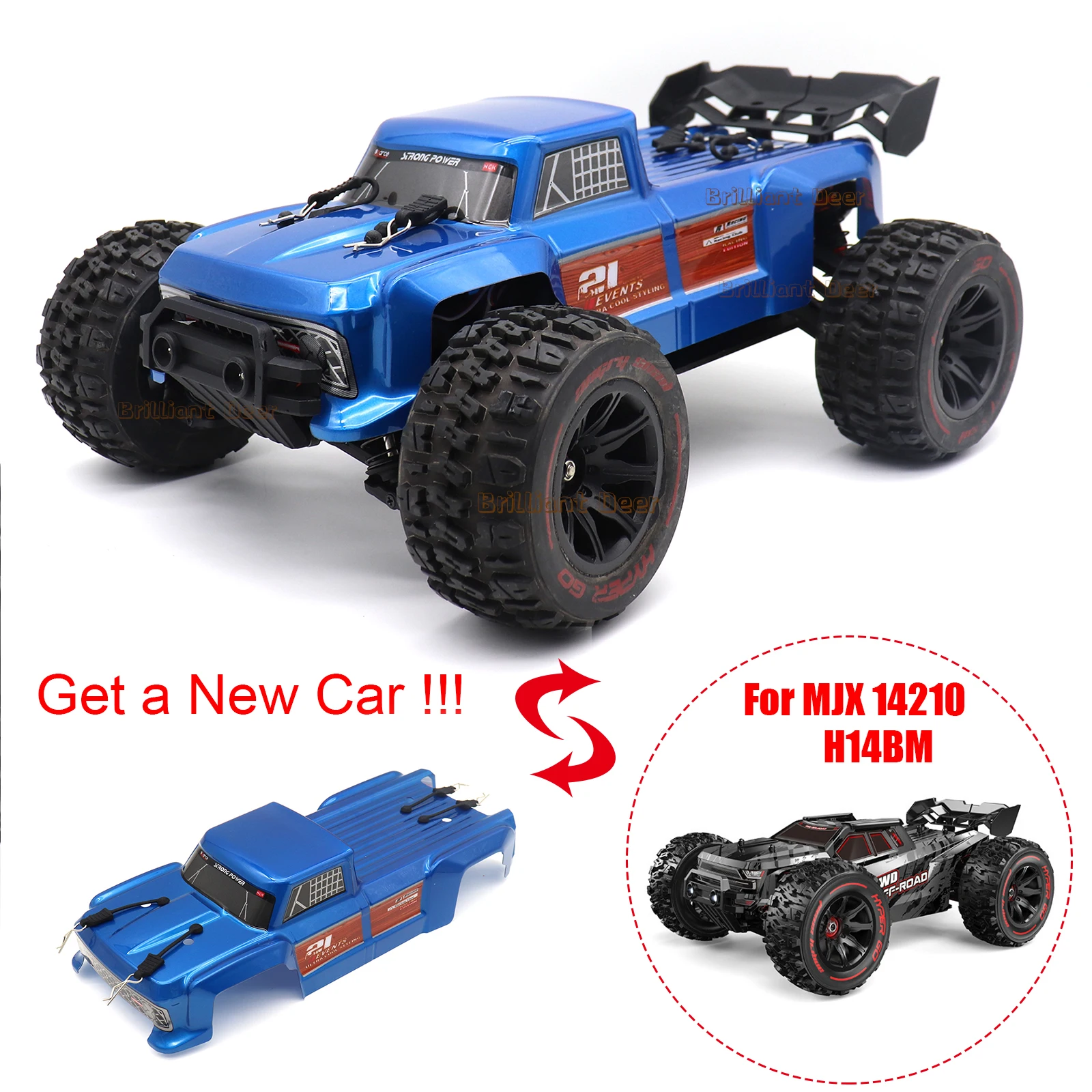 1-14-Monster-Truck-Body-Shell-for-MJX-Hyper-Go-14210-H14BM-High-Speed ...