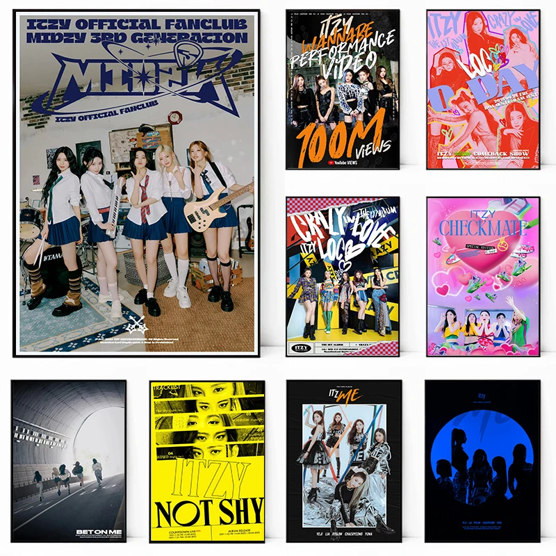 K-pop-Girl-Group-Idol-Poster-Itzy-Kill-My-Doubt-Music-Canvas-Painting ...