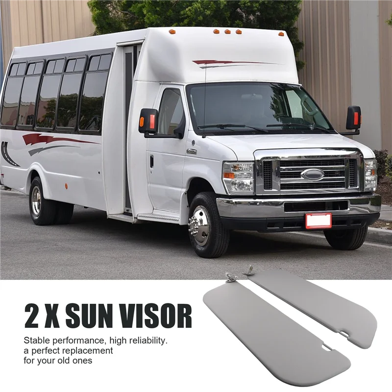 NEW-Car Left +Right Side Gray Sun Visor For Ford E-150 E-250 E-350 E ...