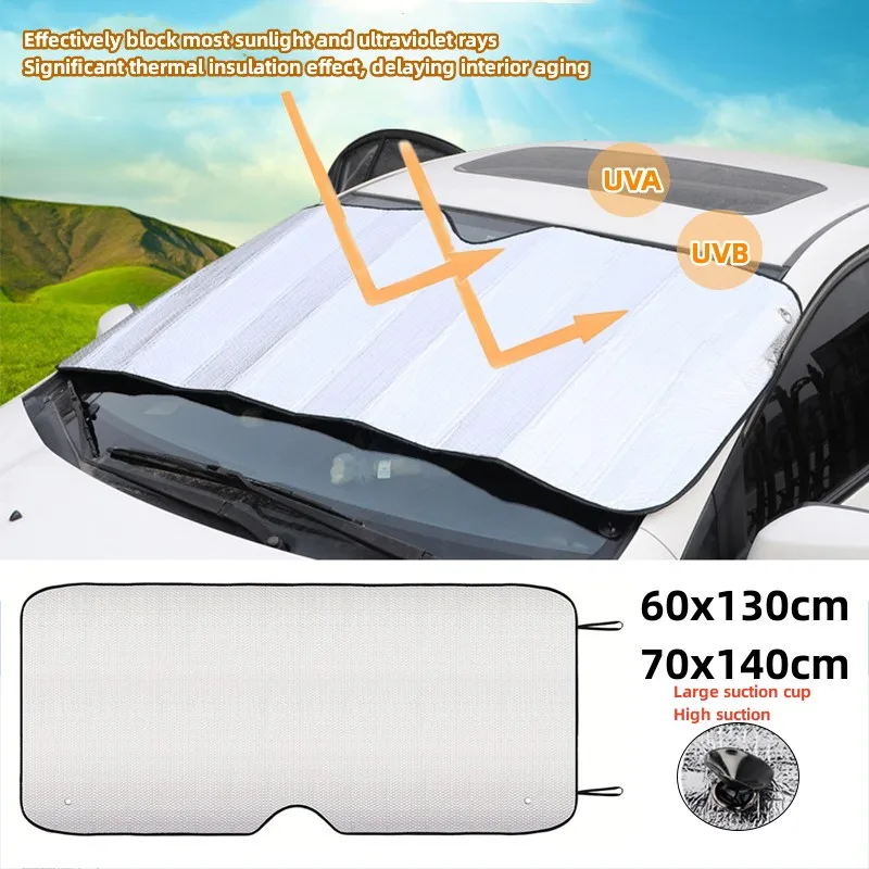 140x70CM Car Window Sun Shade Windshield Curtain Sunshade Foldable Snow ...