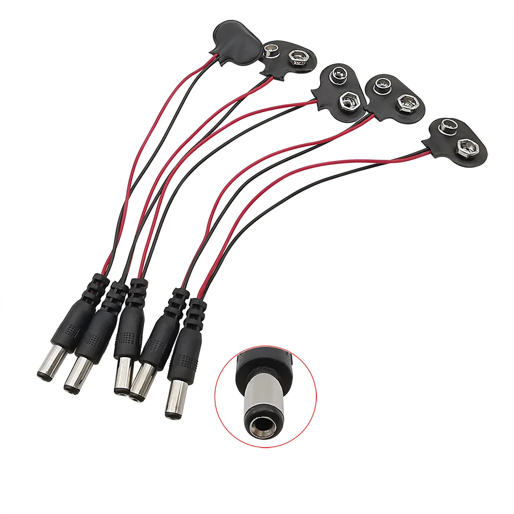 20/10/5Pcs T Type 9V DC Battery Snap Power Connector Cable Plug Clip ...