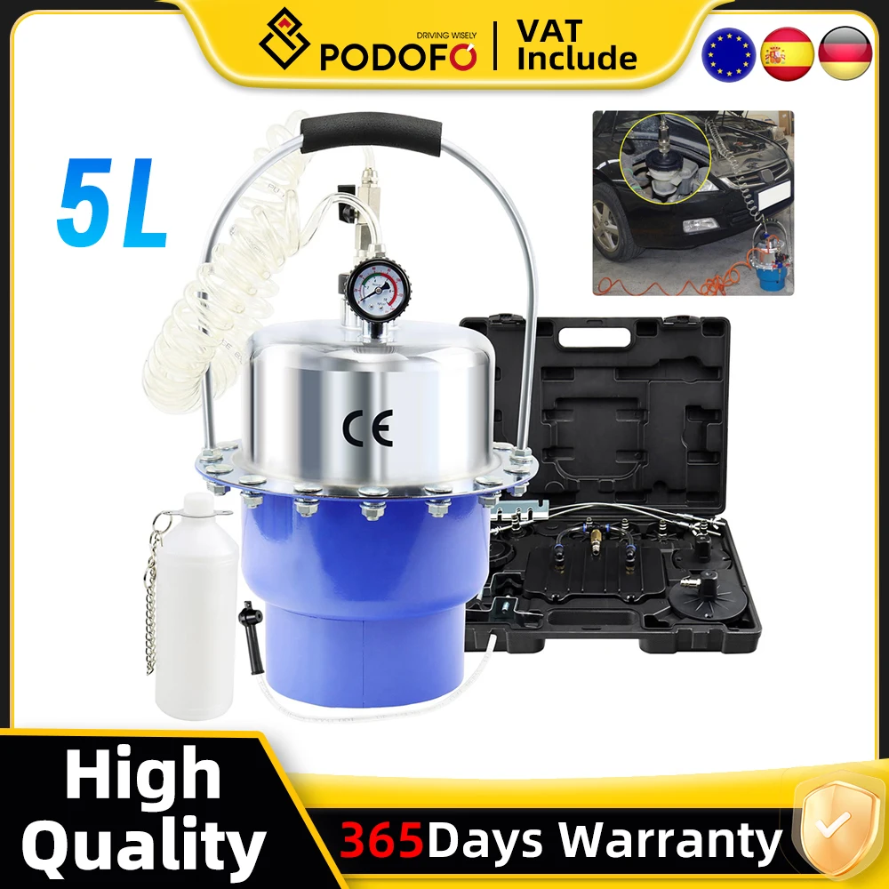 5L Pneumatic Brake Fluid Change Tool Auto Bleeder Kit for DOT4 DOT5.1 ...