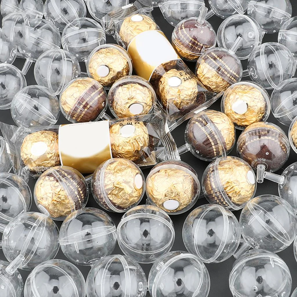 Clear Chocolate Cup Box With Lid Flower Holder Plastic Round Chocolate ...
