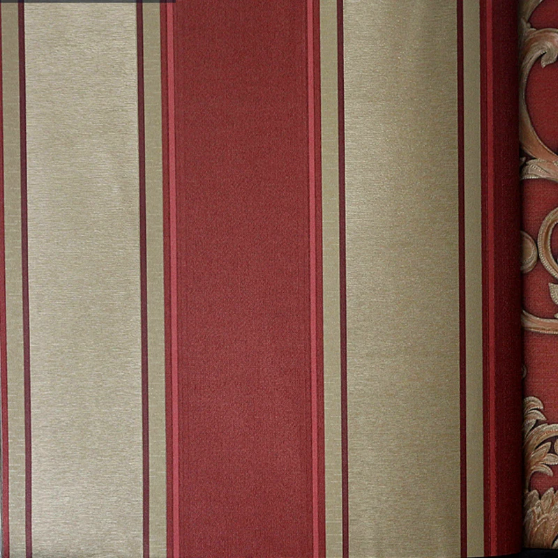 Red And Gold Striped Wallpaper
