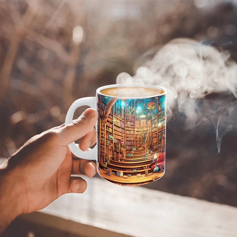 Creative Bookshelf Mug New Space Design Librarian Novel Coffee Mugs ...