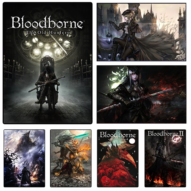 Bloodborne-Classic-Game-Poster-and-Print-Dark-Hunter-Canvas-Painting ...