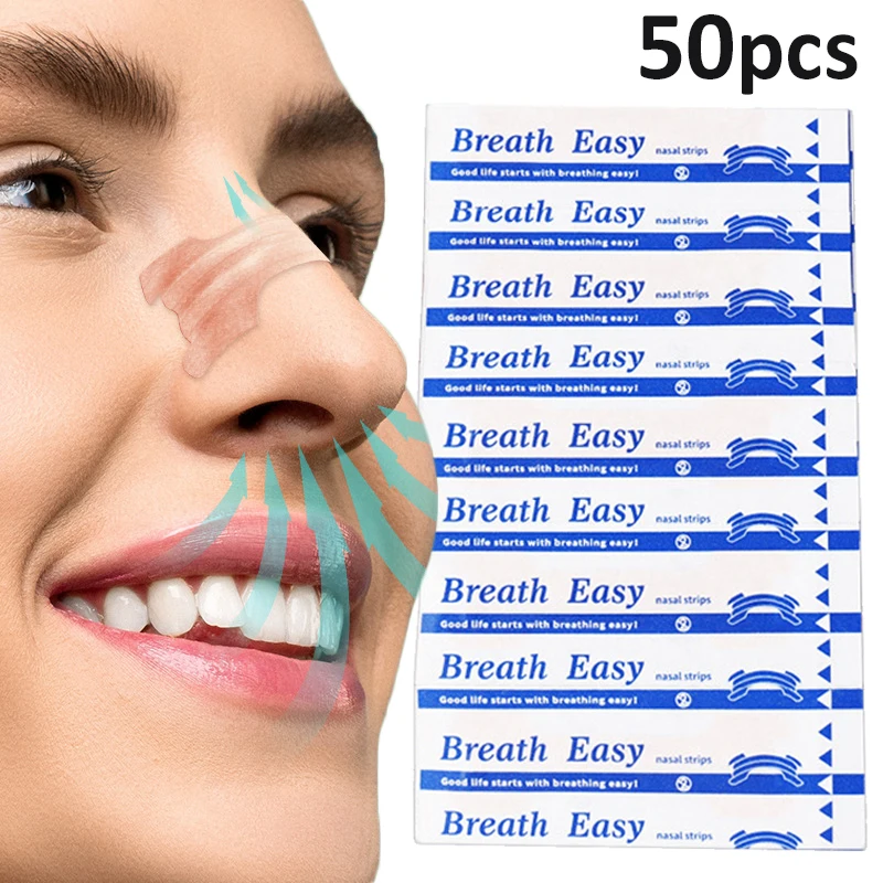 50pcs-Breath-Easy-Anti-snoring-Patch-Nasal-Strips-Good-Sleeping-Stop ...