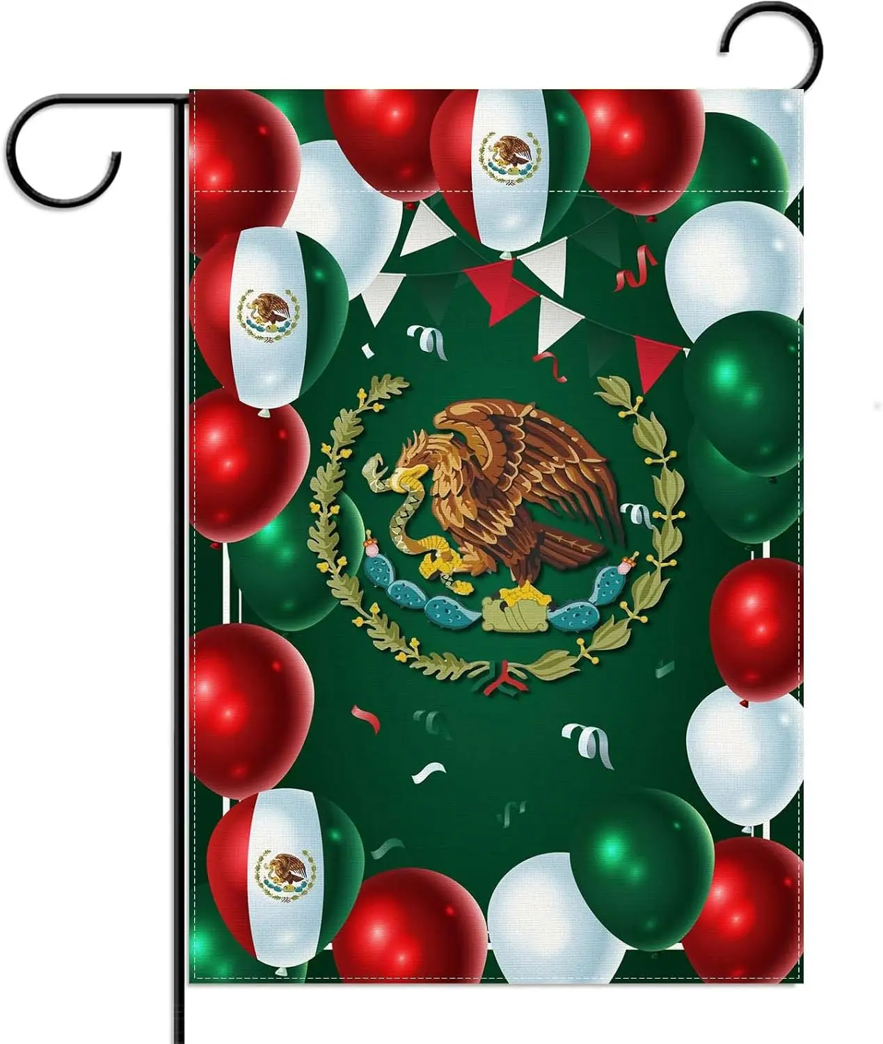 Linen-Mexican-Fiesta-Garden-Flag-12-5-18-Mexico-Flag-Decor-Viva-Mexico ...