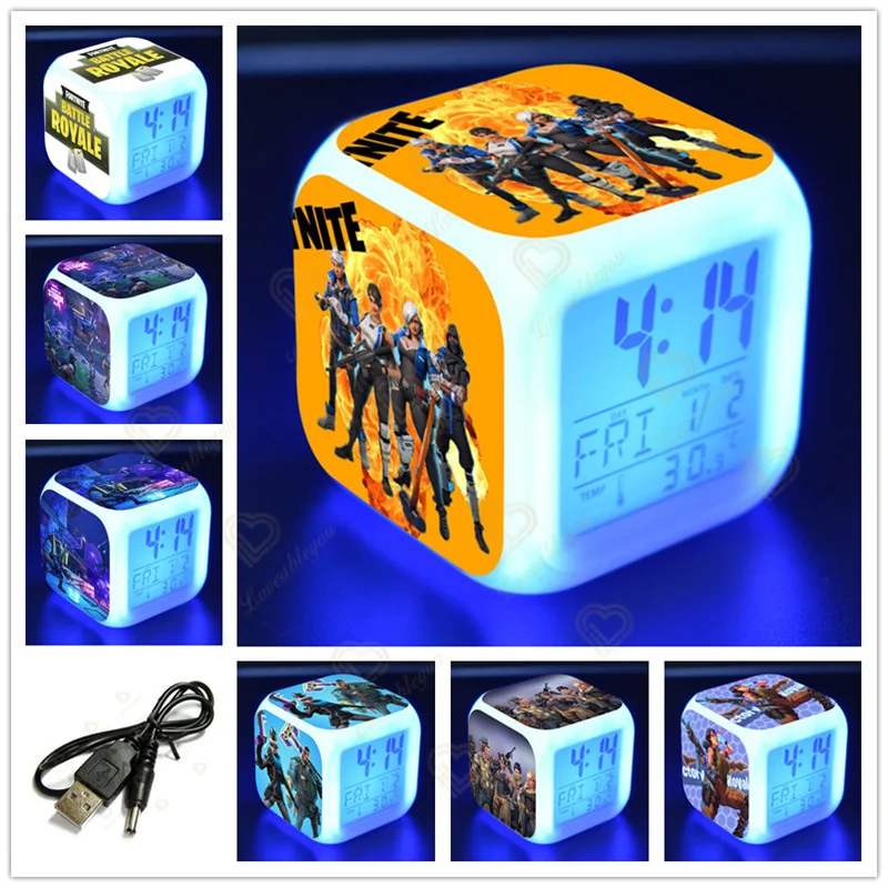 Fortnite-Alarm-Clock-Digital-Battle-Royale-Figure-Luminous-7Colors ...