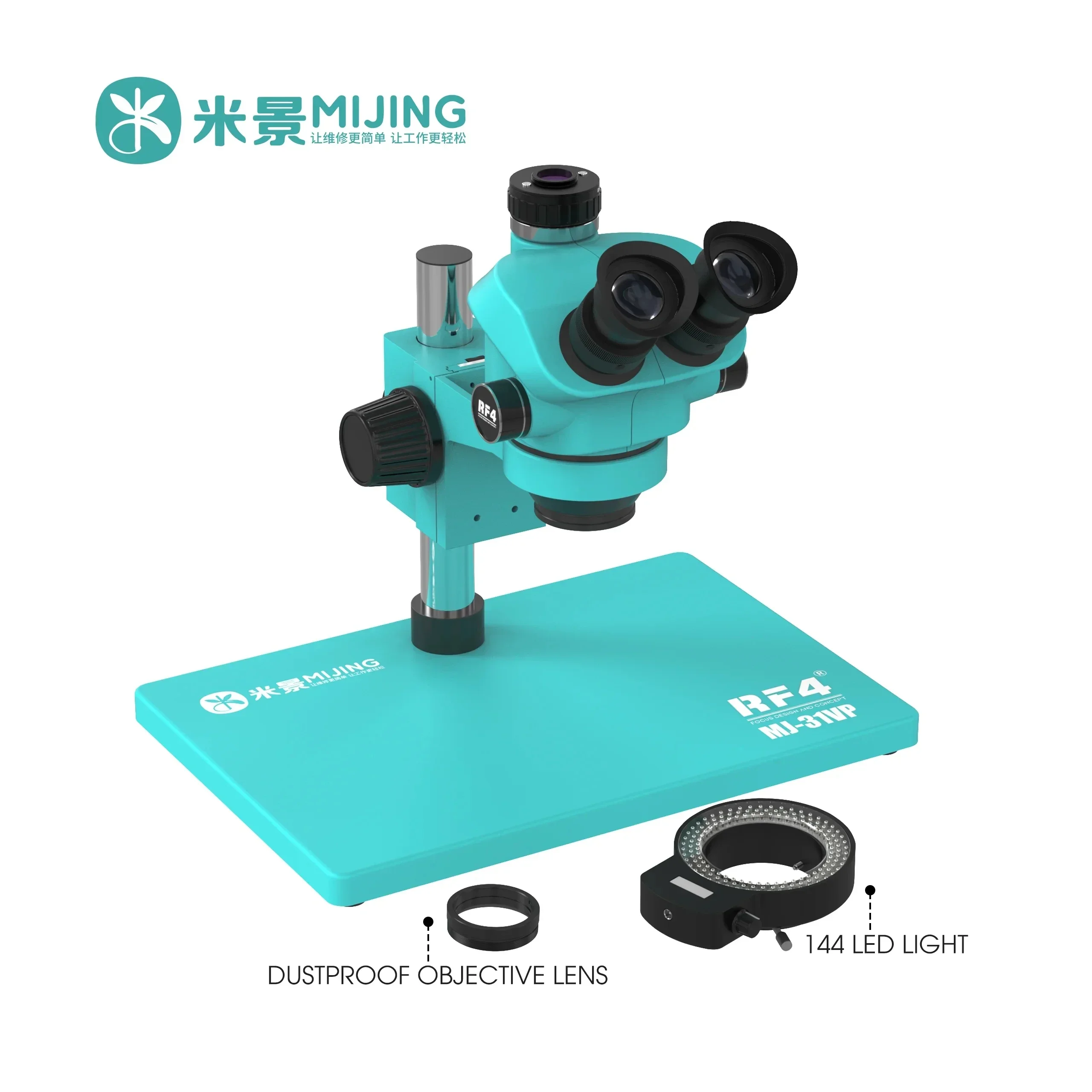Mijing-MJ-31VP-Trinocular-Microscope-7-50x-Continuous-Zoom-Metal-Gear ...