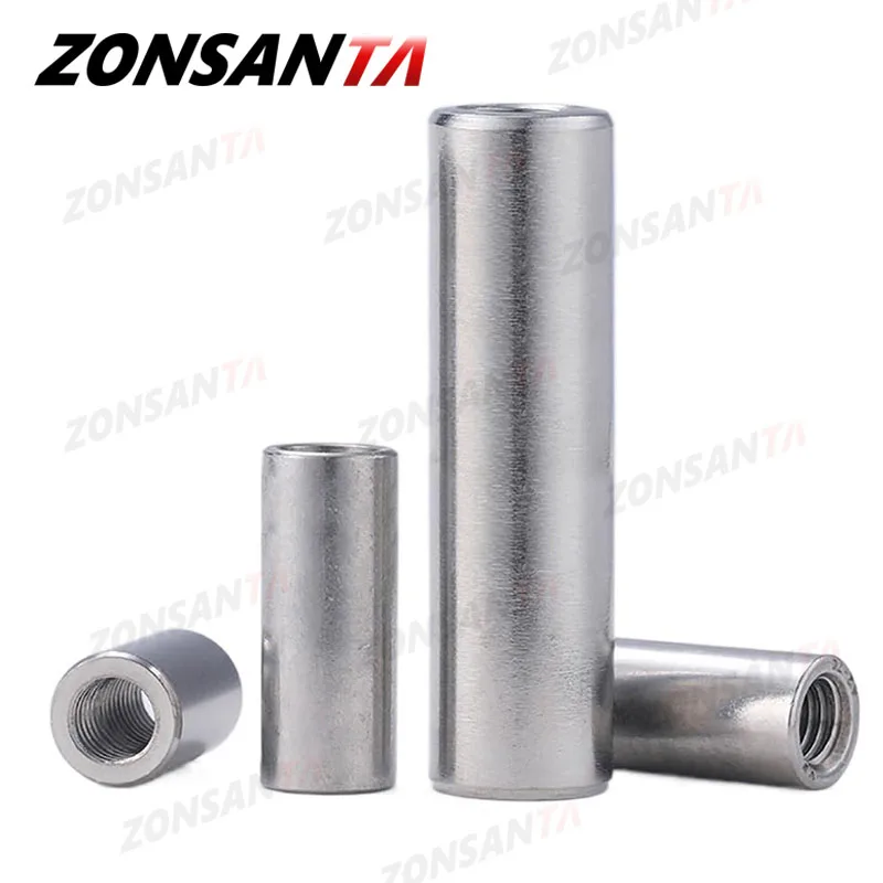 Cylindrical Connect Screw Nut M3 M4 M5 M6 M8 M10 M12 M14 304 Stainless ...