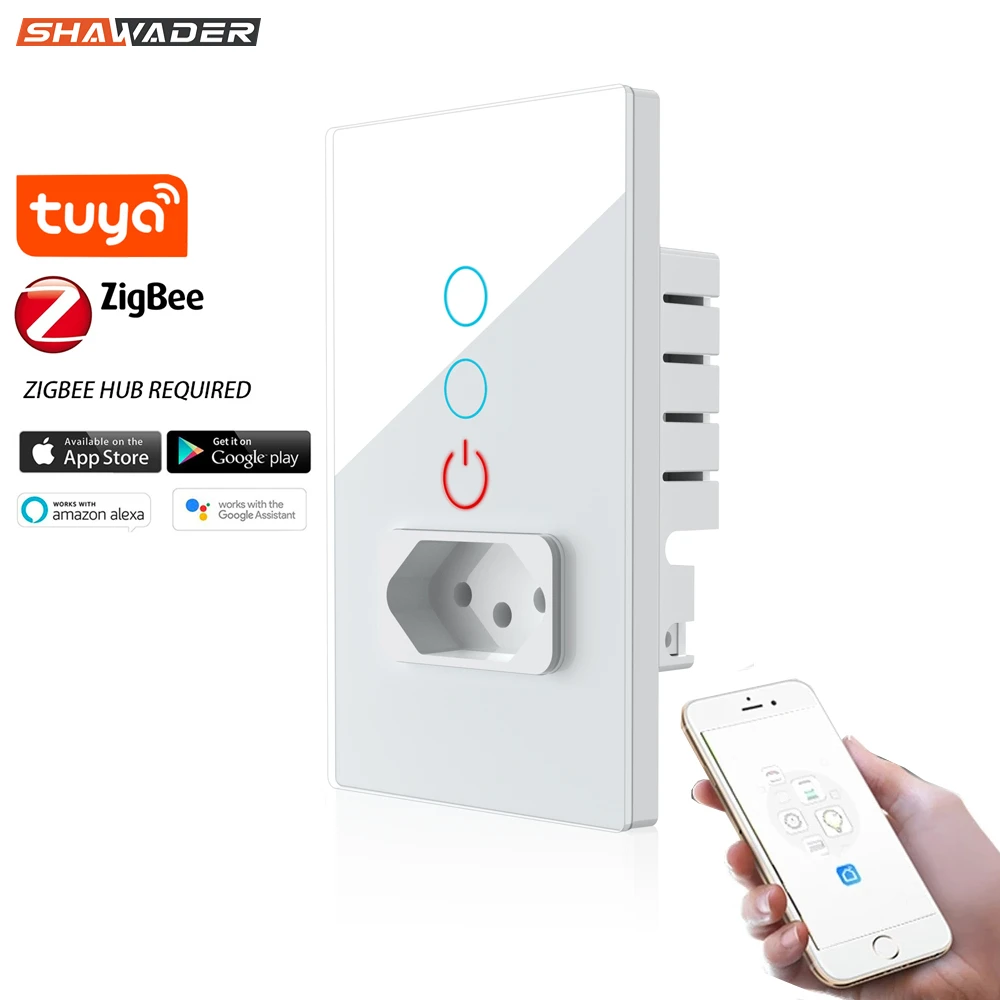 Shawader zigbee tuya brasil inteligente interruptor de luz tomada ...