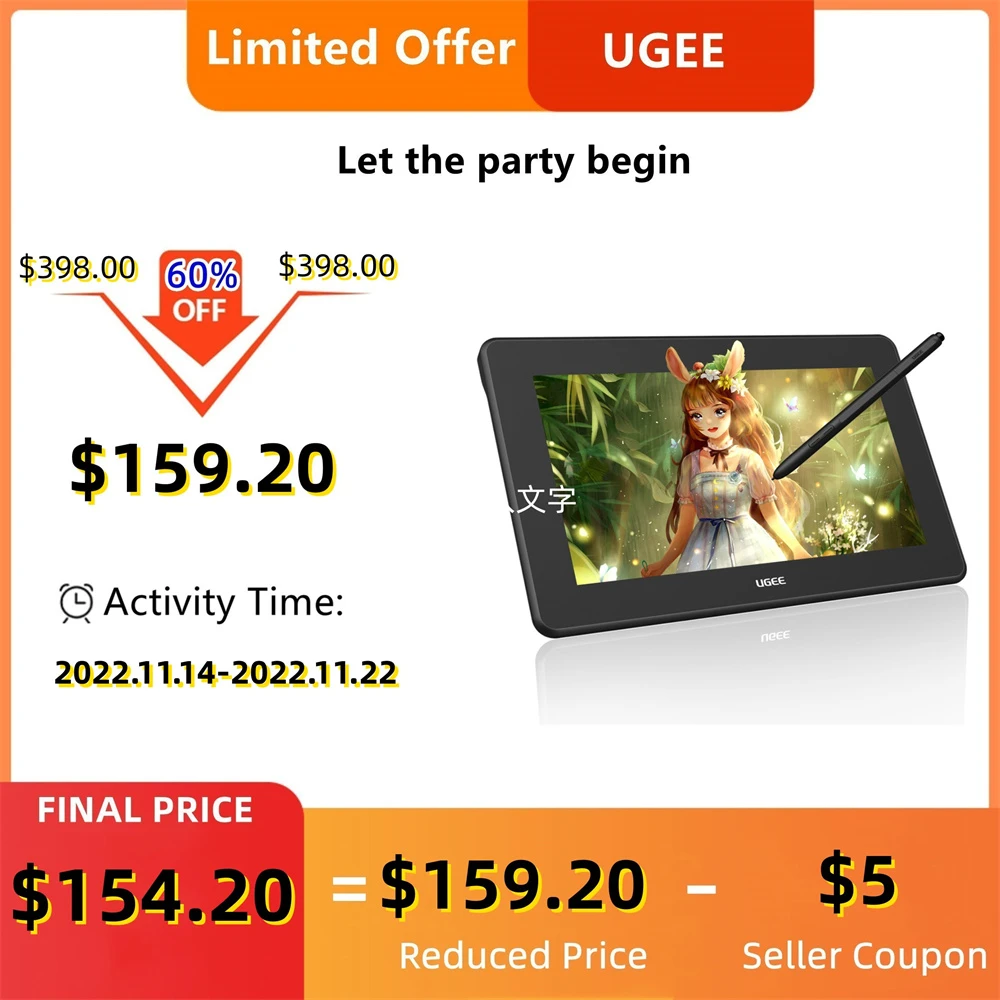 Ugee Graphic Tablet With Screen 12 Inches Drawing Monitor Display Ugee ...