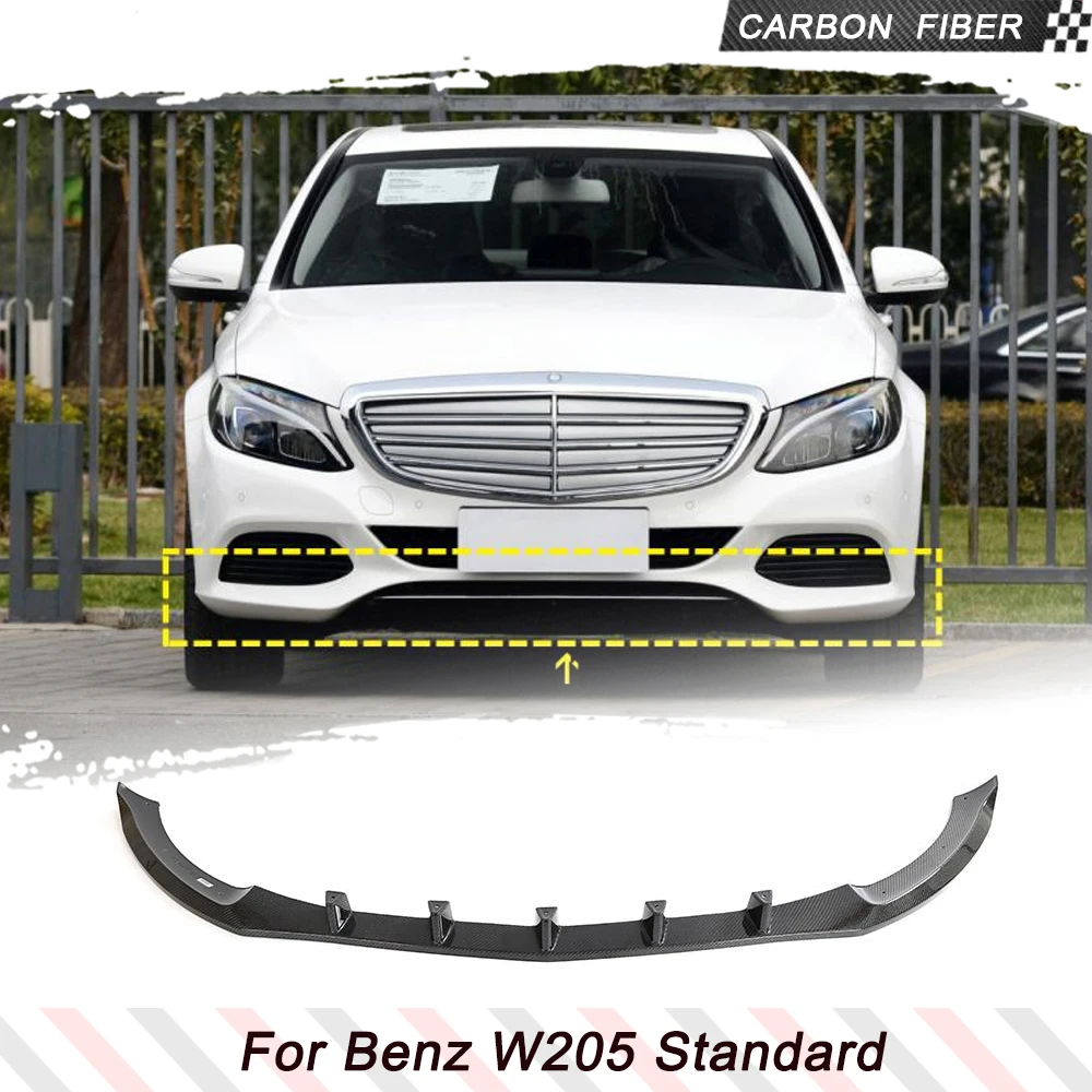 Carbon-Fiber-Front-Bumper-Lip-Splitters-Spoiler-For-Mercedes-Benz-C ...