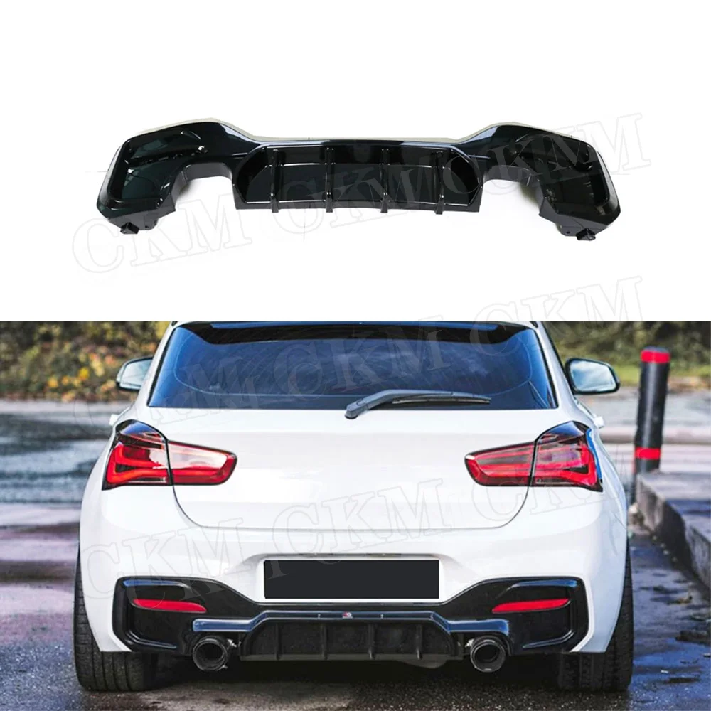 Carbon-Fiber-Look-Rear-Lip-Diffuser-Spoiler-Bumper-for-BMW-1-Series-M ...