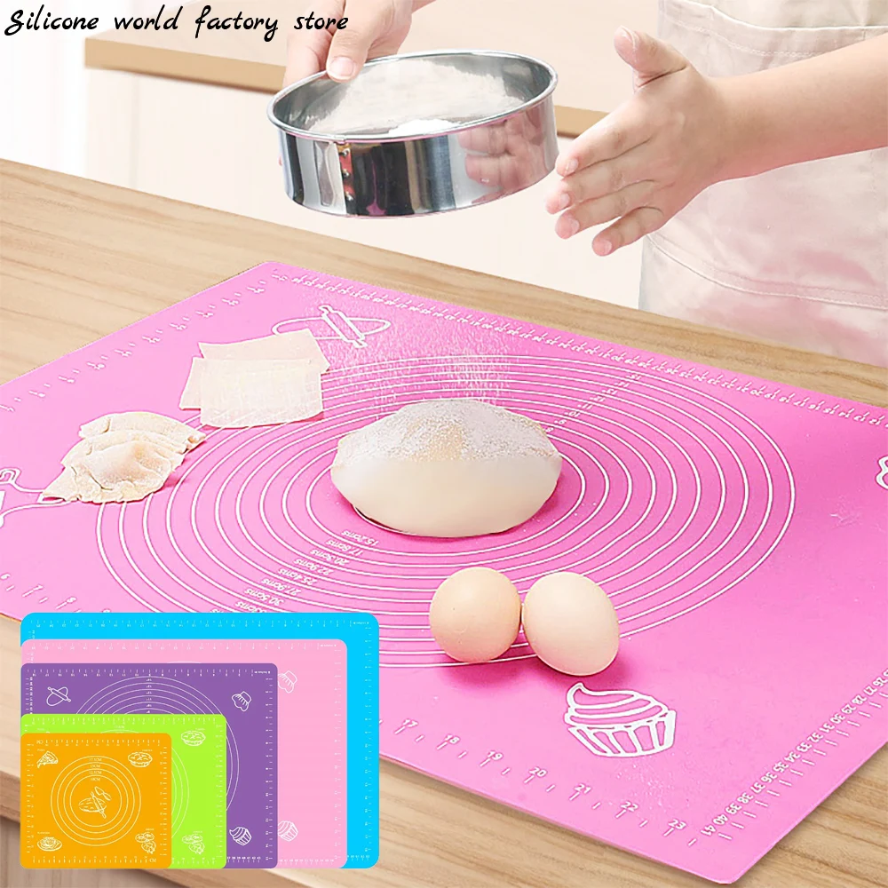 Silicone-World-Kneading-Dough-Mat-Silicone-Baking-Mat-Pizza-Cake-Dough ...