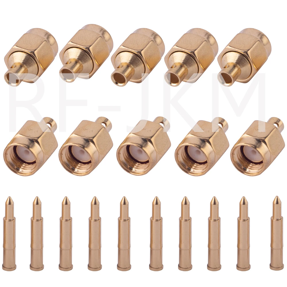 10Pcs-SMA-solder-plug-Male-straight-connector-For-semi-rigid-RG405-086 ...