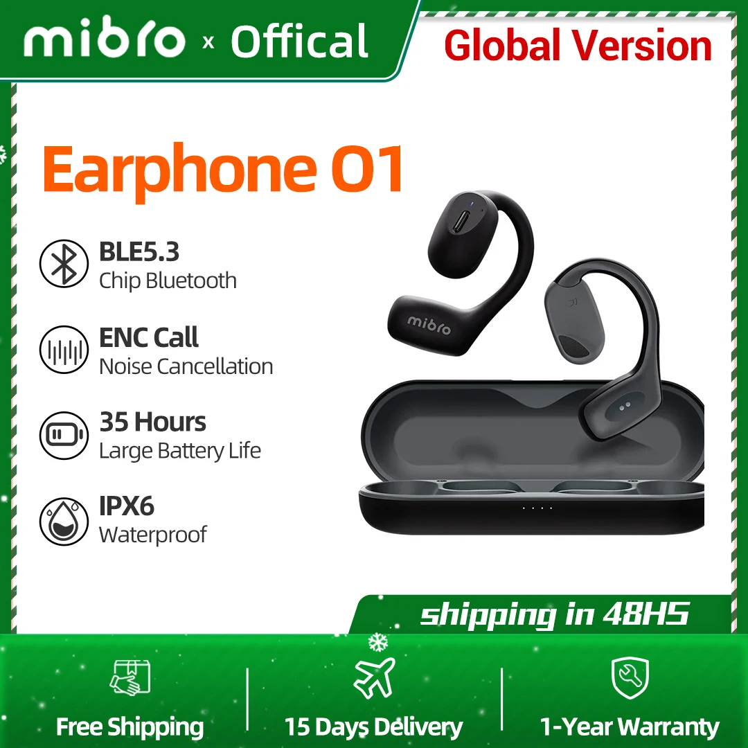 Mibro-O1-Sport-Open-Earbuds-Bluetooth-5-3-Fone-de-ouvido-sem-fio-800mAh ...