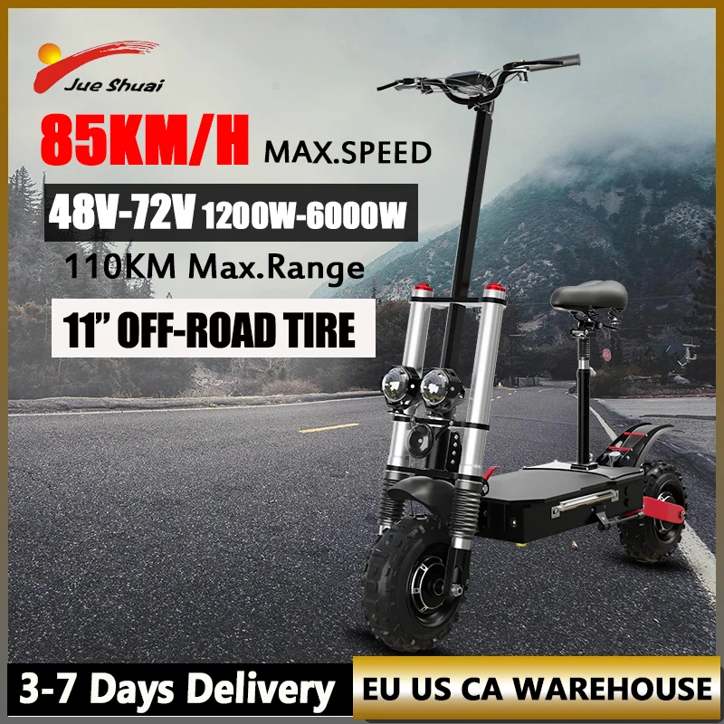 85KM-H-Top-Speed-Electric-Scooter-1200W-6000W-Powerful-Dual-Motor ...
