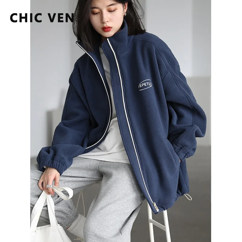 CHIC VEN Women‘s Sweatshirts Warm Thick Fleece Jacket Casual Loose ...
