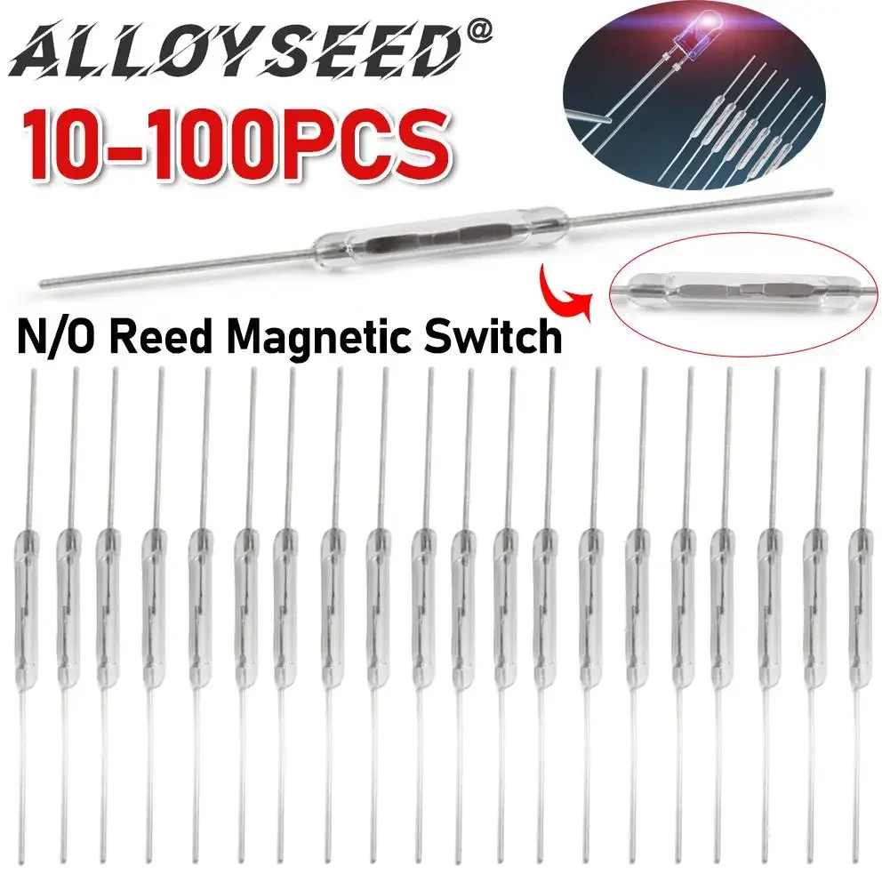 100-10pcs-N-O-Reed-Switch-Magnetic-Switch-2-14mm-Normally-Open-Magnetic ...