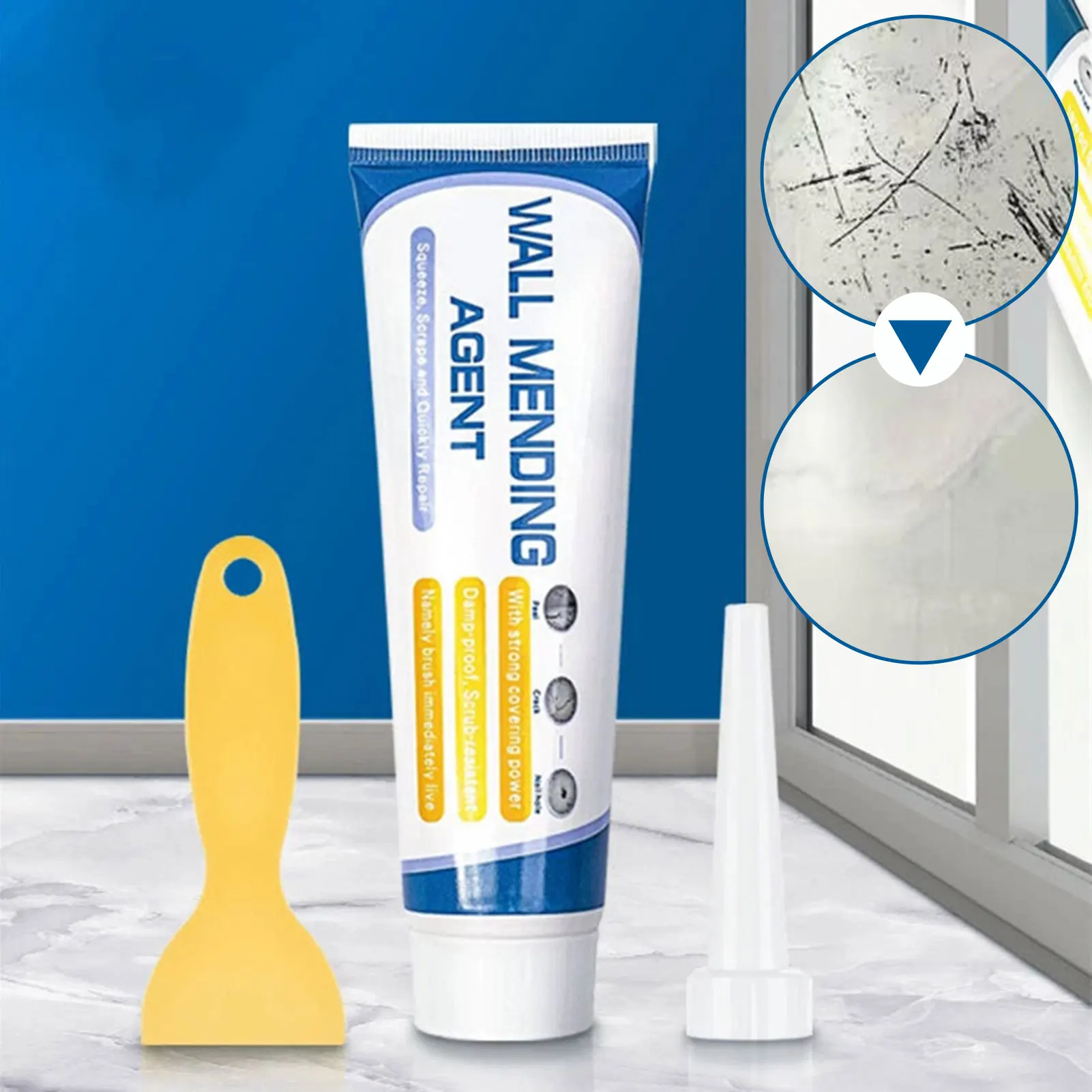 Wall Mending Agent Wall Repair Cream with Scraper Strong Adhesion ...