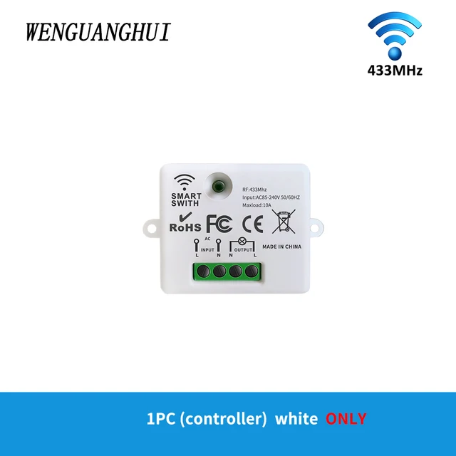 SIXWGH Smart Wireless Switch RF433Mhz Self-Powered Push Button Wall ...