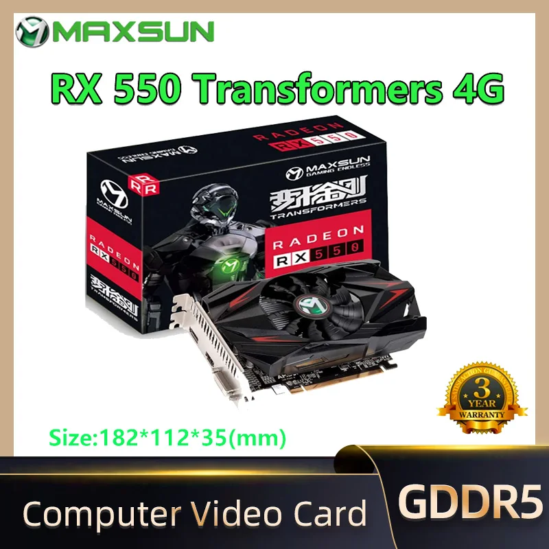 Maxsun Completa Nova Amd Gpu Radeon Rx 550 4g Gddr5 14nm Computador Pc ...