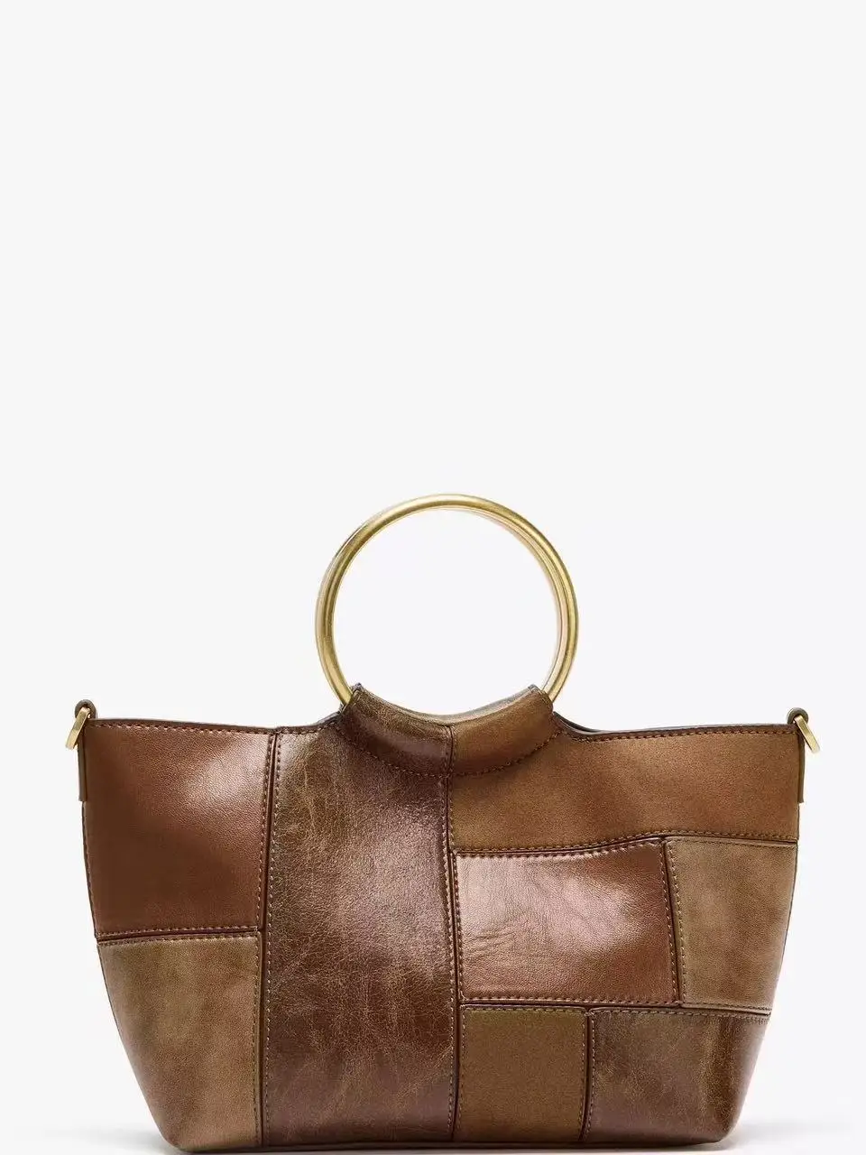Casual Spliced Color Hard ell Tote Bag Women's Winter Caramel Color ...