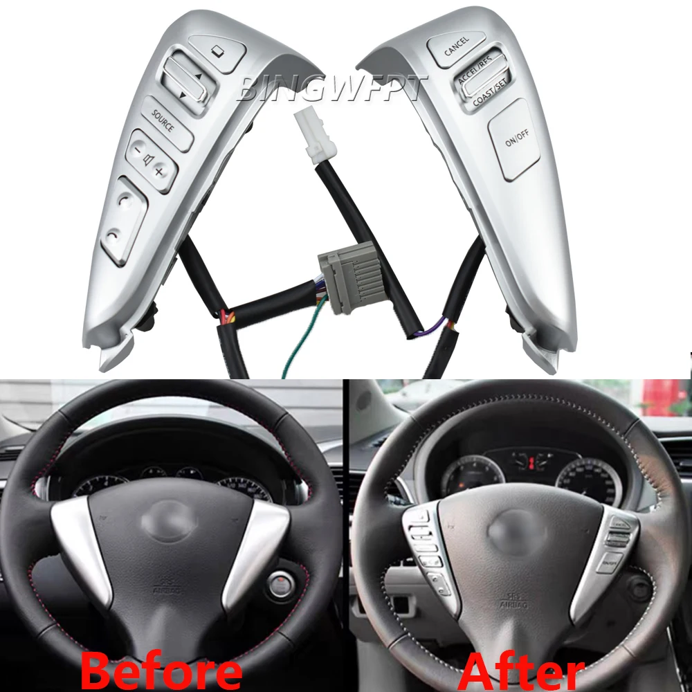 New Steering Wheel Switch Audio Volume Cruise Control Switch Button For ...