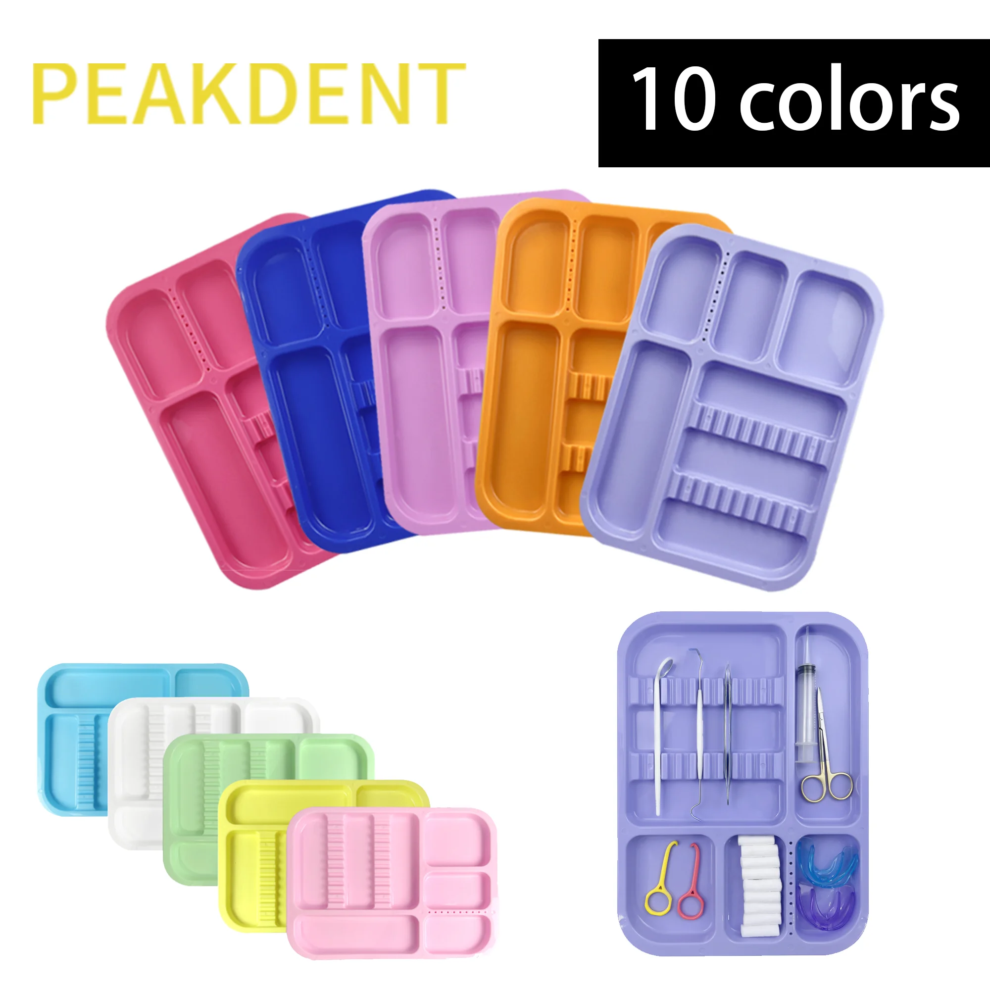 1Pcs-Dental-Instruments-Trays-Colorful-Plastic-Trays-Autoclable ...