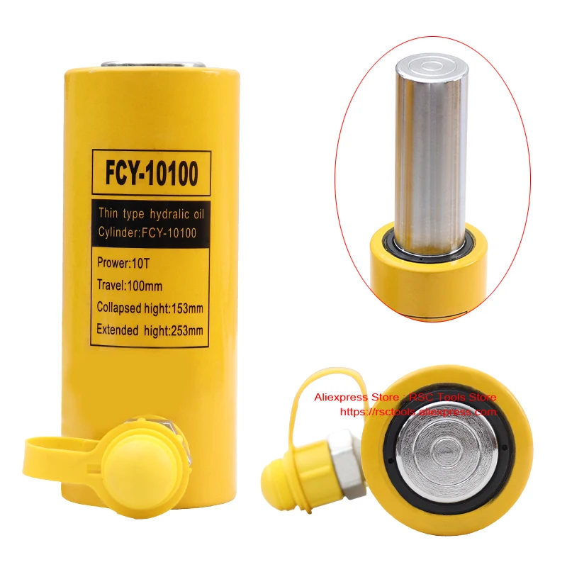 Long Type Hydraulic Cylinder FCY-10100 Hydraulic Jack with 10T Output ...