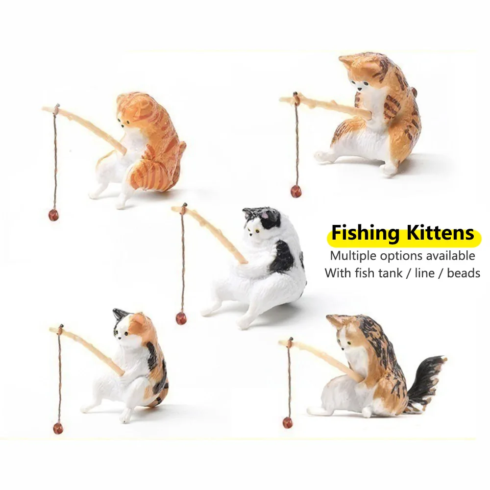 Cute-Fishing-Cat-Fishbowl-Fishing-Figure-Fisherman-Figurine-Cat-Fishing ...