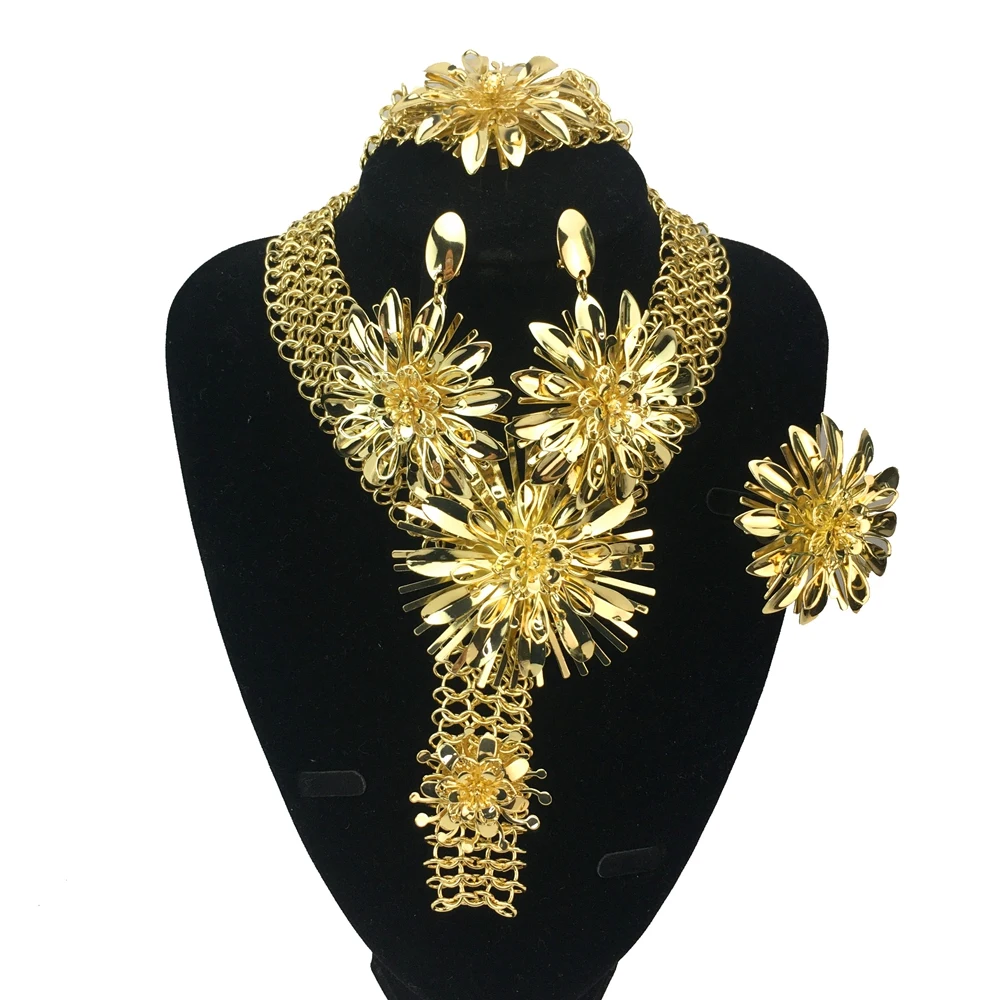 Fashion-Woman-Large-Flower-Necklace-Banquet-Wedding-Party-Accessories ...