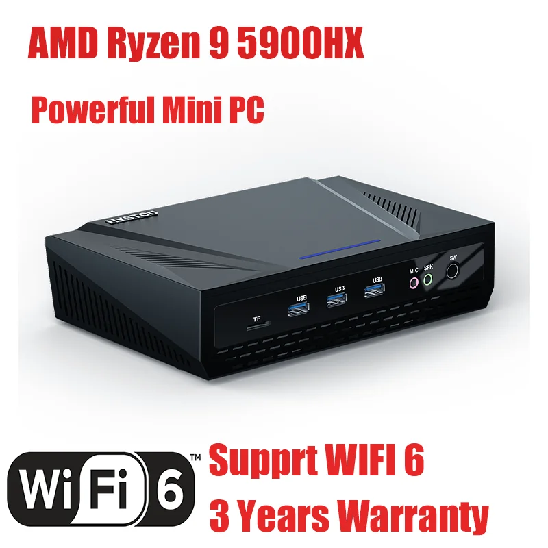Hystou Powerful Mini PC WIFI6 AMD Ryzen 9 5900HX R9 R7 R5 NVME SSD ...